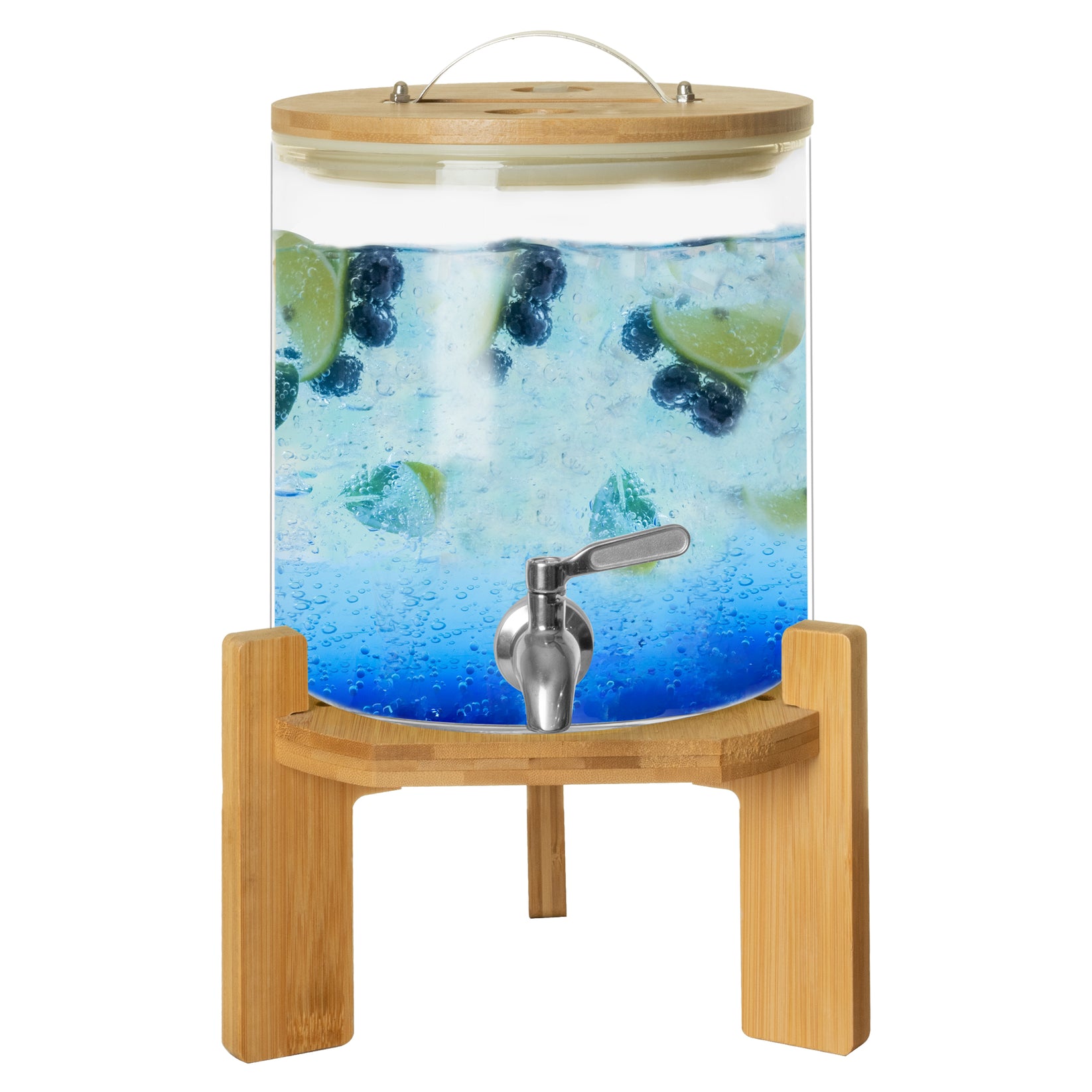 L'ÉPICÉA Leak-Proof Glass Drink Dispenser 1.5 Gal –Crystal-Clear Glass
