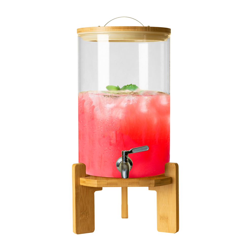 L'ÉPICÉA Leak-Proof Glass Drink Dispenser 1.5 Gal –Crystal-Clear Glass
